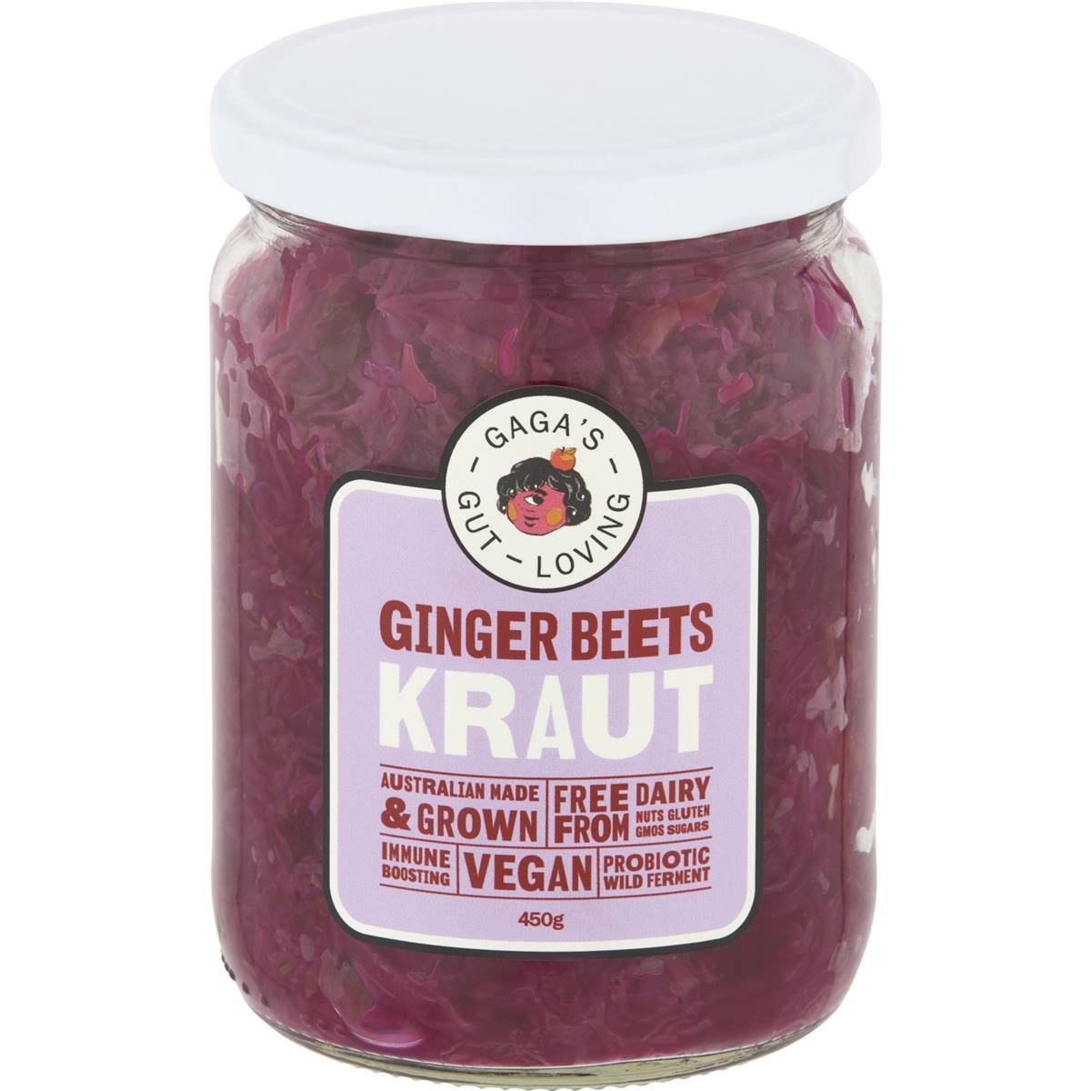 Gaga's Gut Loving Ginger Beets Kraut 450g | Woolworths