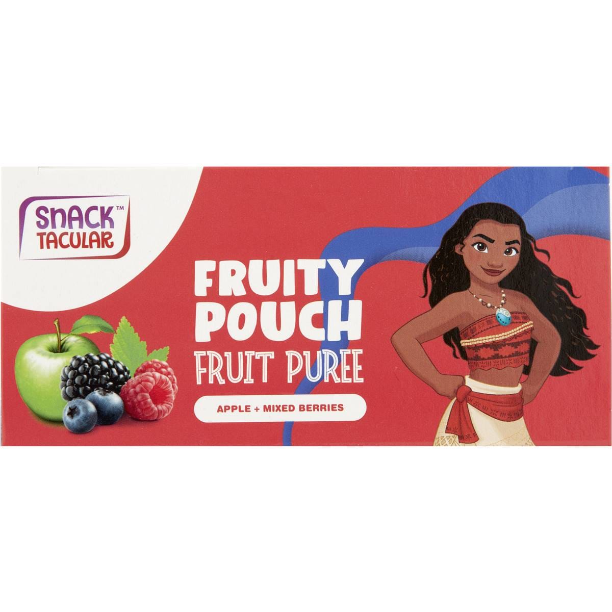 Snacktacular Fruity Pouch Fruit Puree Apple & Mixed Berries 4 Pack ...