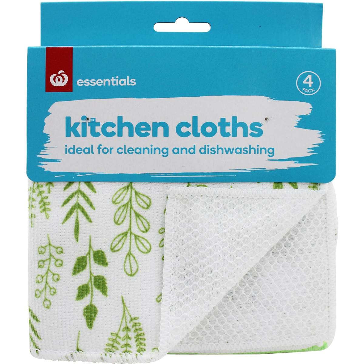 Essentials Kitchen Cloths 4 Pack | Woolworths