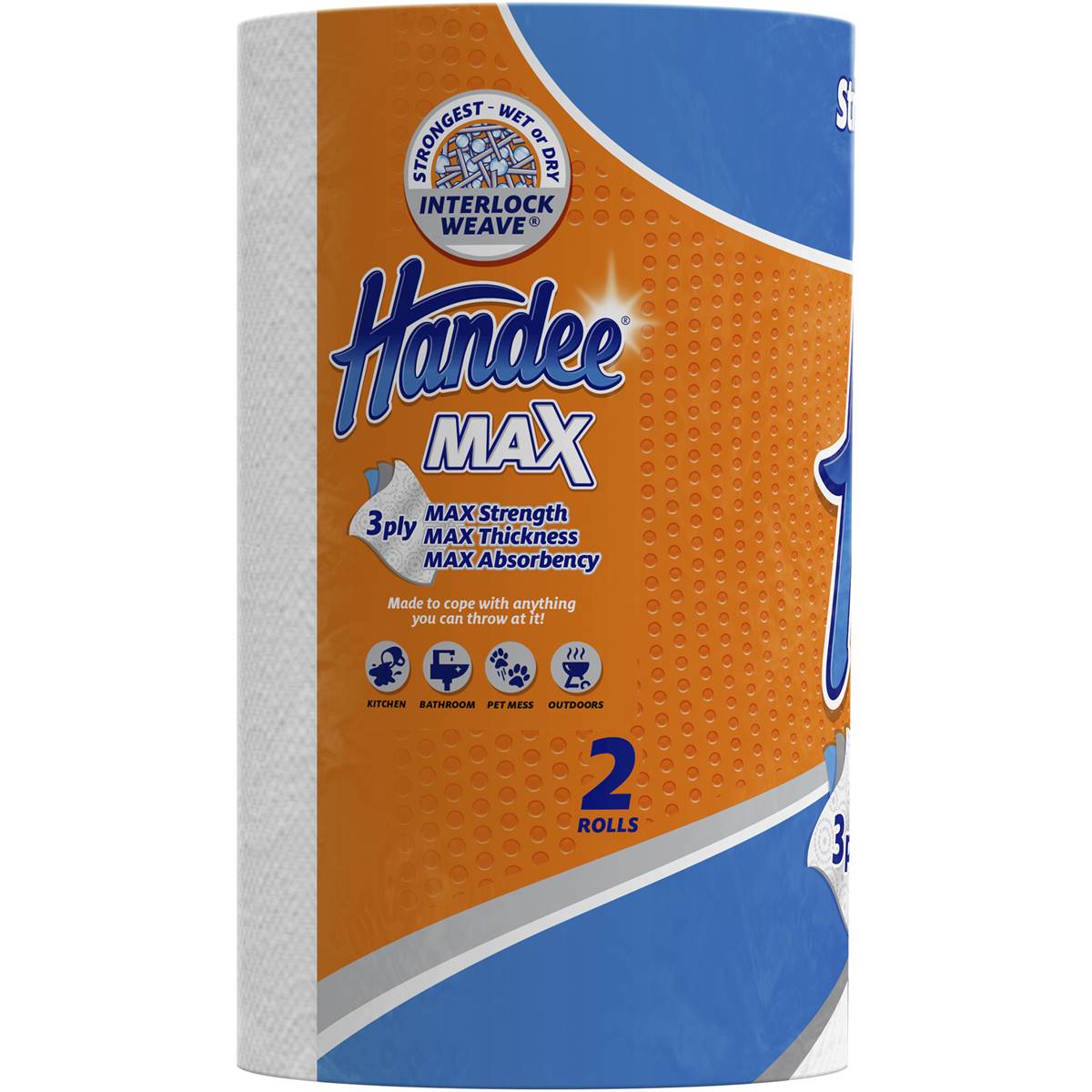 Handee Max Paper Towel White 3 Ply 100 Sheets 2 Pack | Woolworths