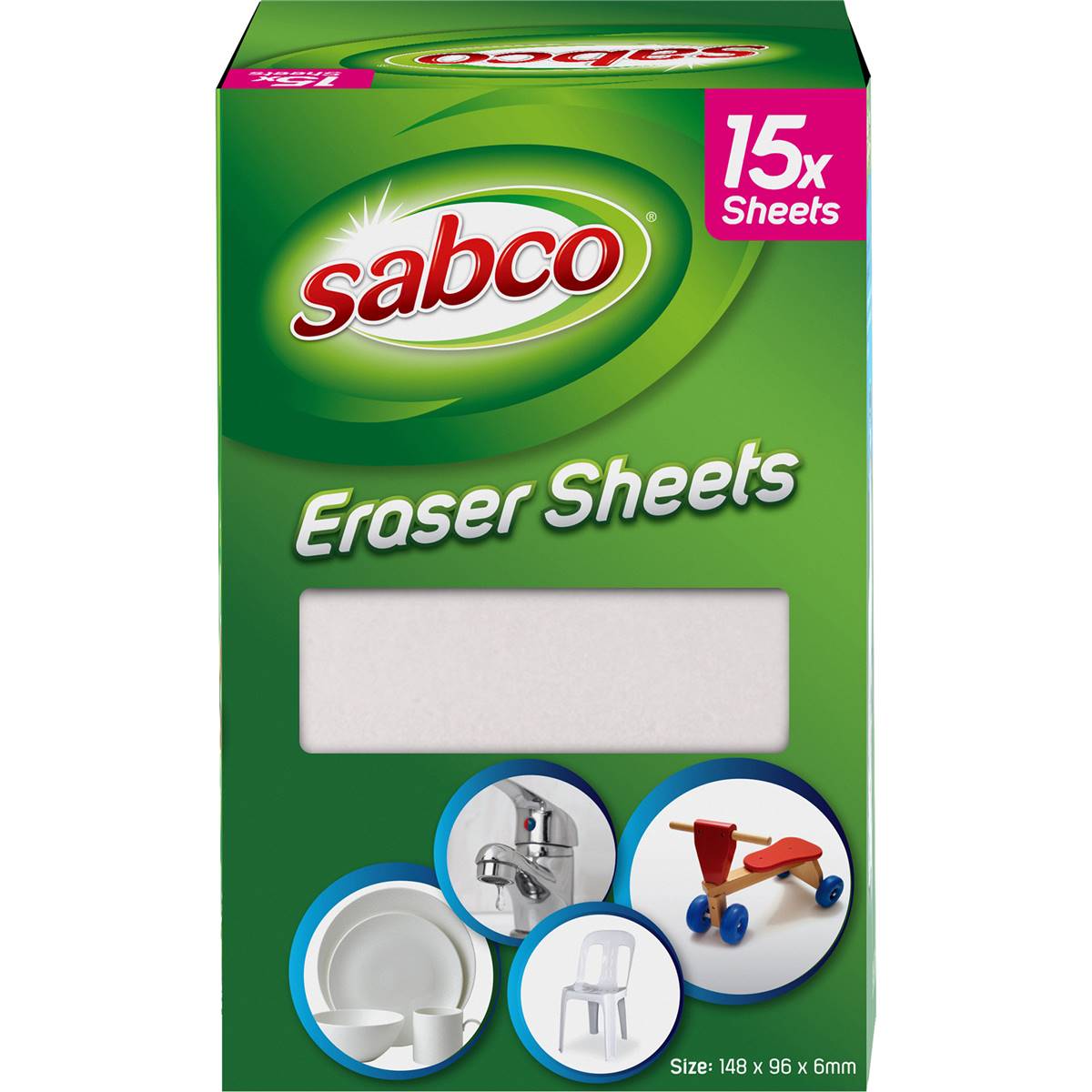 Sabco Eraser Sheets 15 Pack | Woolworths