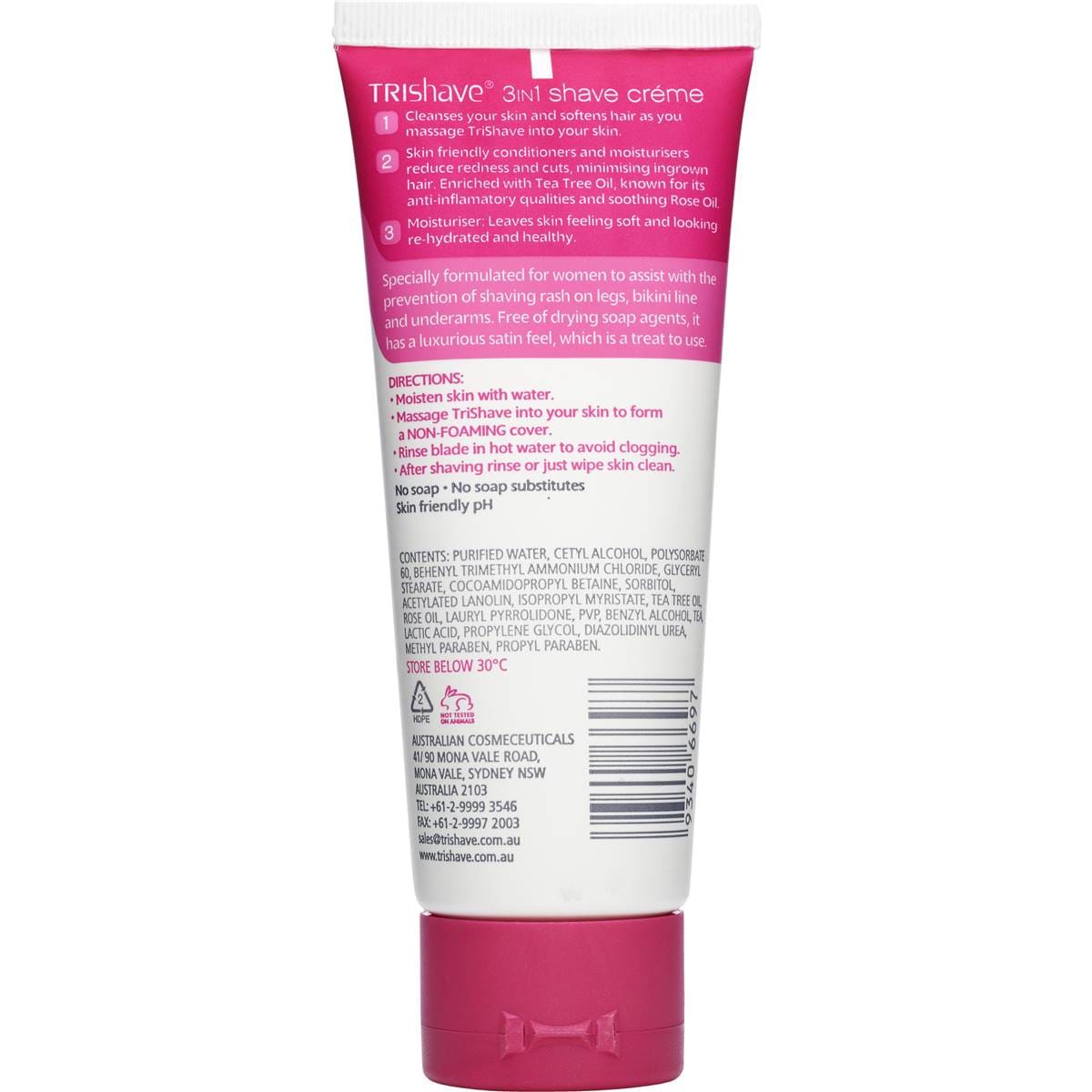 Trishave 3in1 Shave Creme For Women 100g | Woolworths