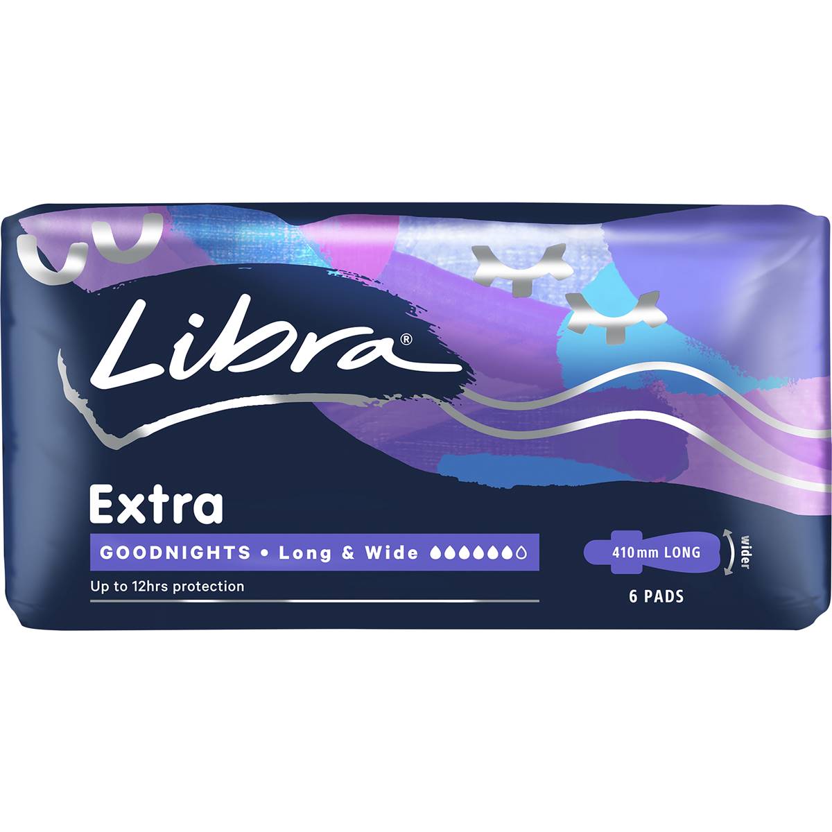 Libra Extra Goodnights Long & Wide Pads 6 Pack | Woolworths