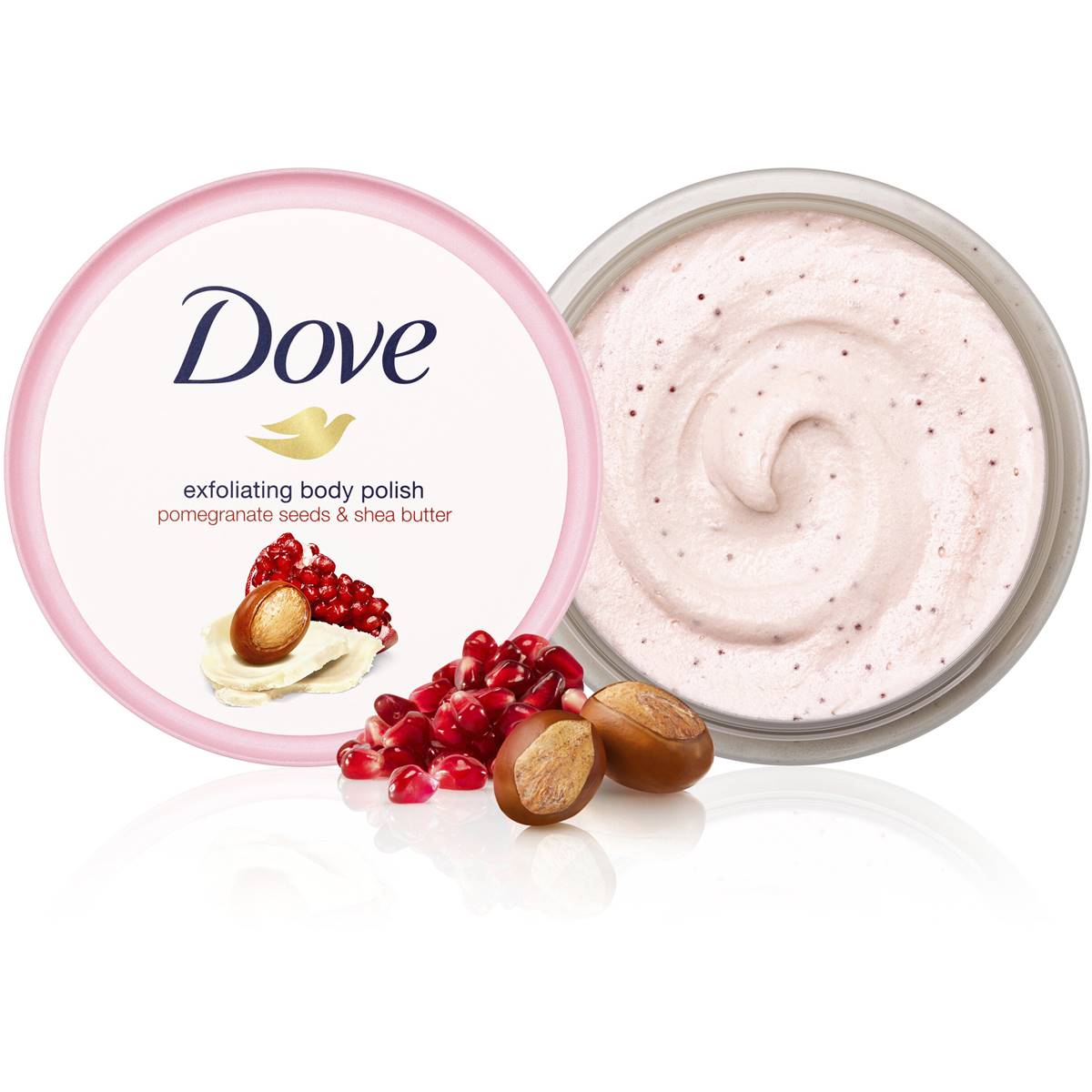 Dove Exfoliating Body Scrub Pomegranate & Shea Butter 225ml | Woolworths