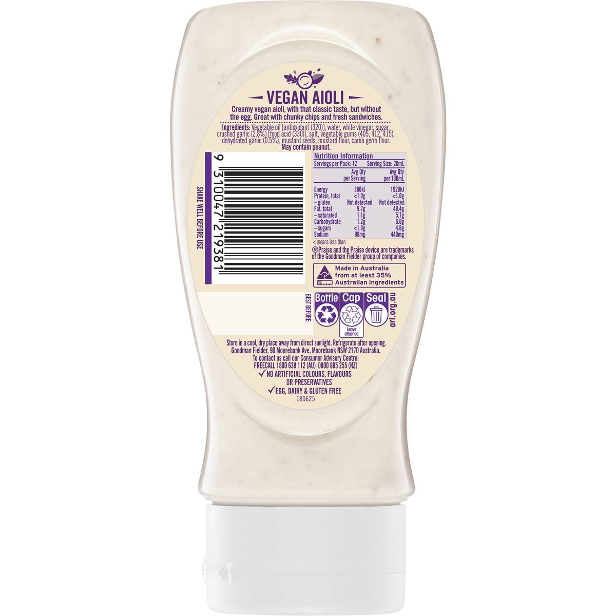 Praise Vegan Aioli 250ml | Woolworths