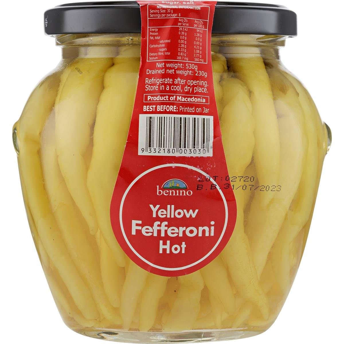 Benino Yellow Fefferoni Hot 530g | Woolworths