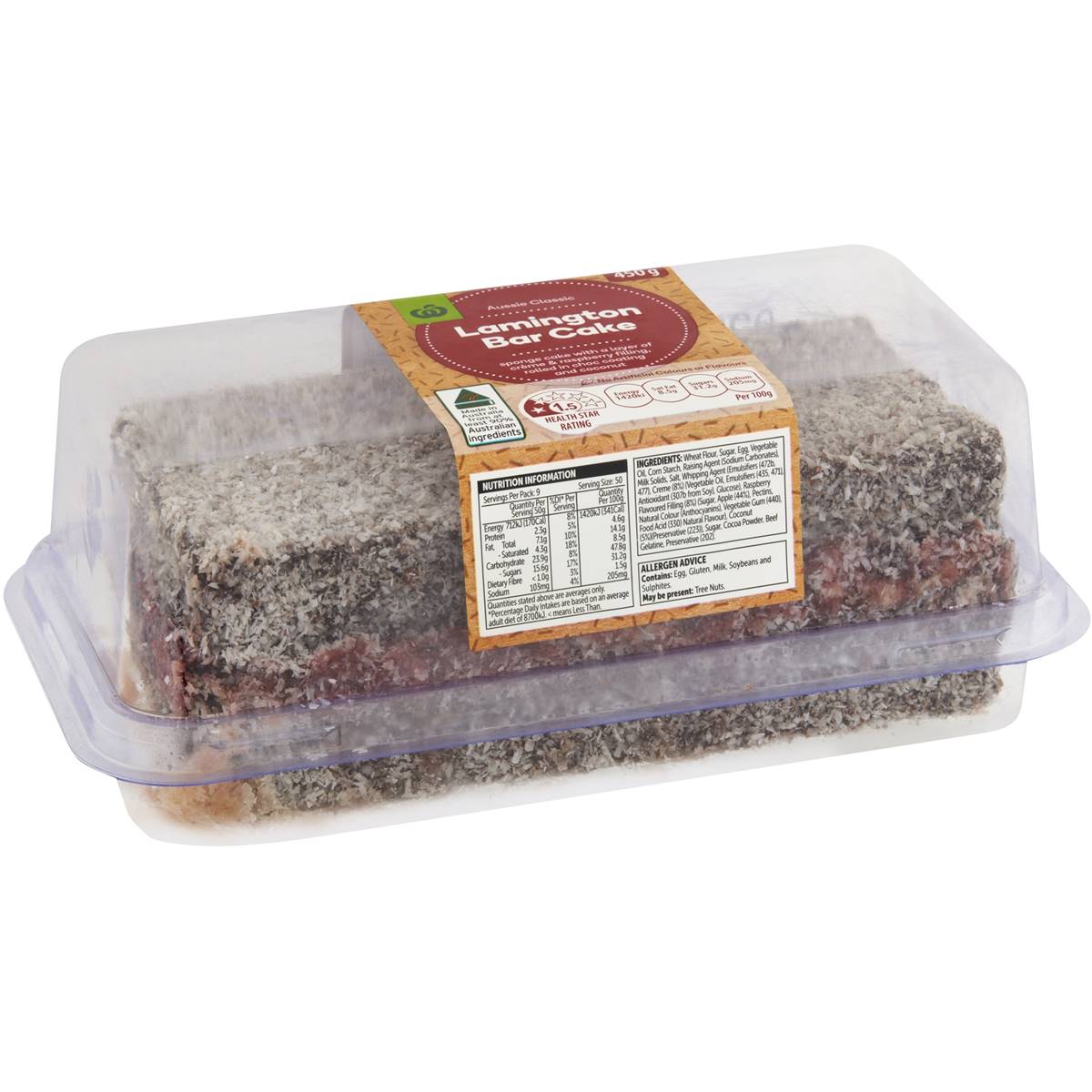 Woolworths Lamington Bar Cake 450g | Woolworths