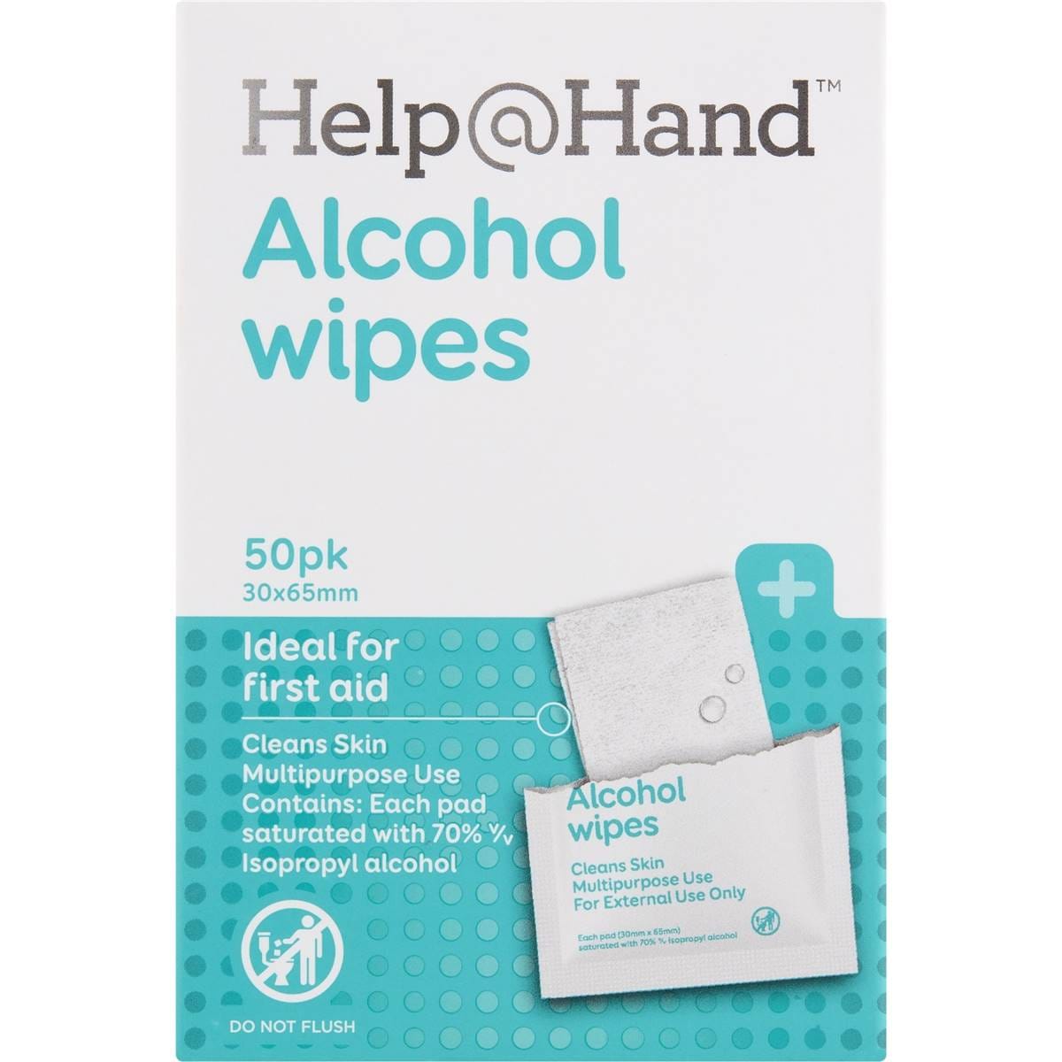 Help@hand Alcohol Wipes 50 Pack | Woolworths