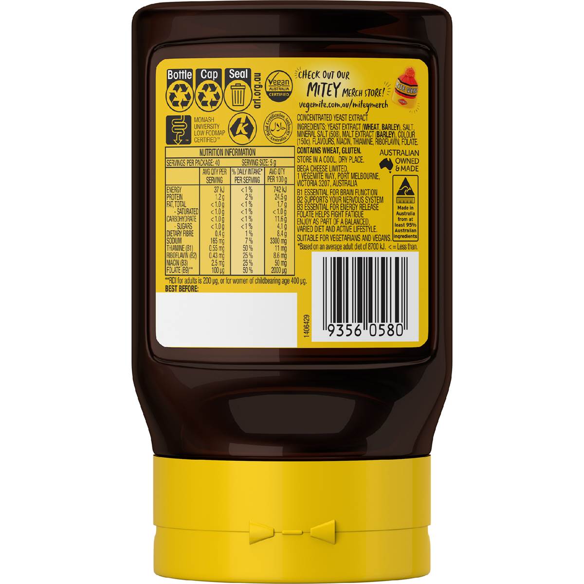 Vegemite Squeezy 200g | Woolworths