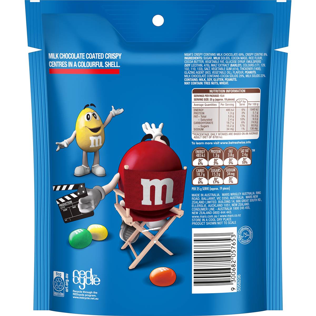 M&m's Crispy Milk Chocolate Snack & Share Bag 335g | Woolworths