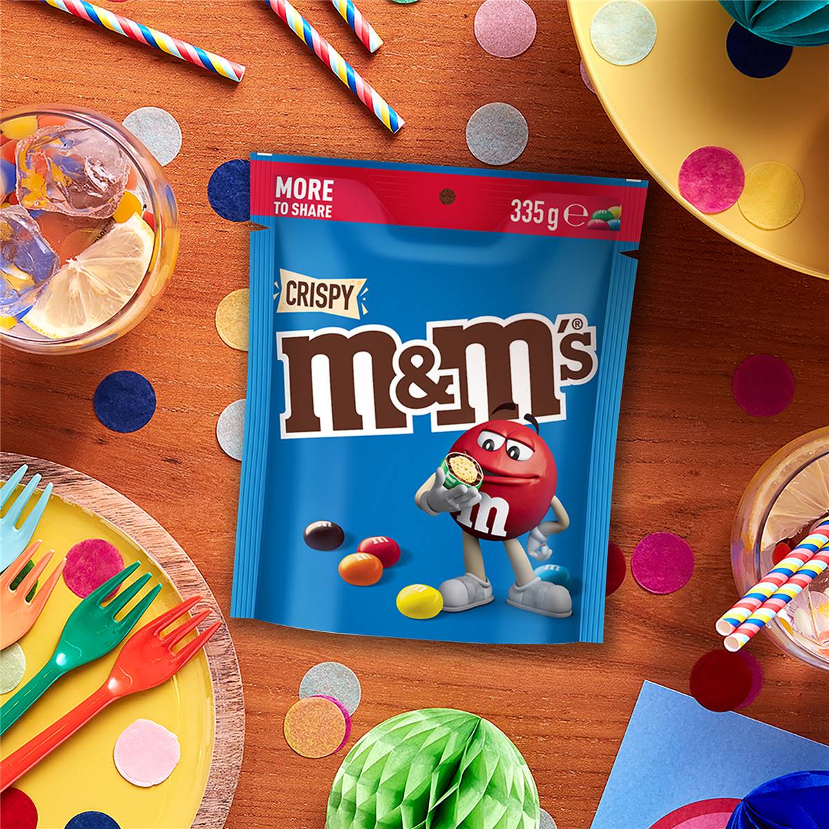 M&m's Crispy Milk Chocolate Snack & Share Bag 335g | Woolworths