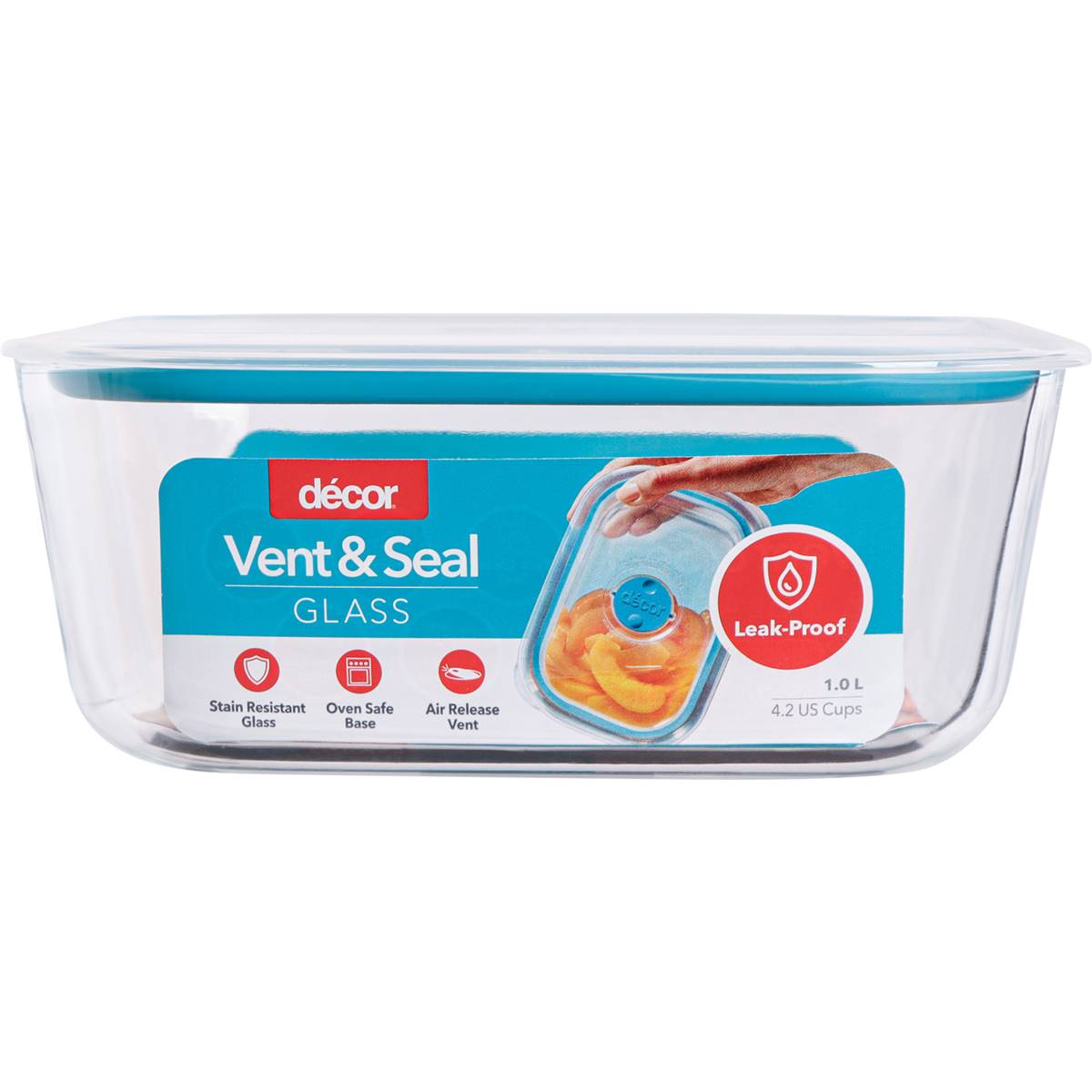 Decor Vent And Seal Glass Container Oblong 1l Woolworths