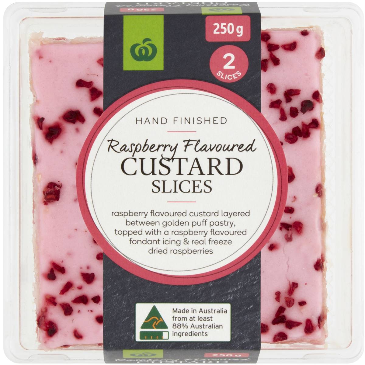 Woolworths Raspberry Flavoured Custard Slices 2 Pack | Woolworths