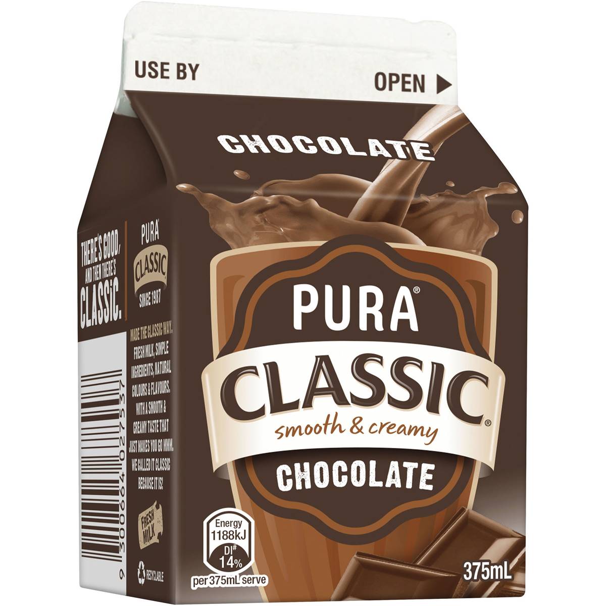 Pura Classic Chocolate Milk 375ml | Woolworths