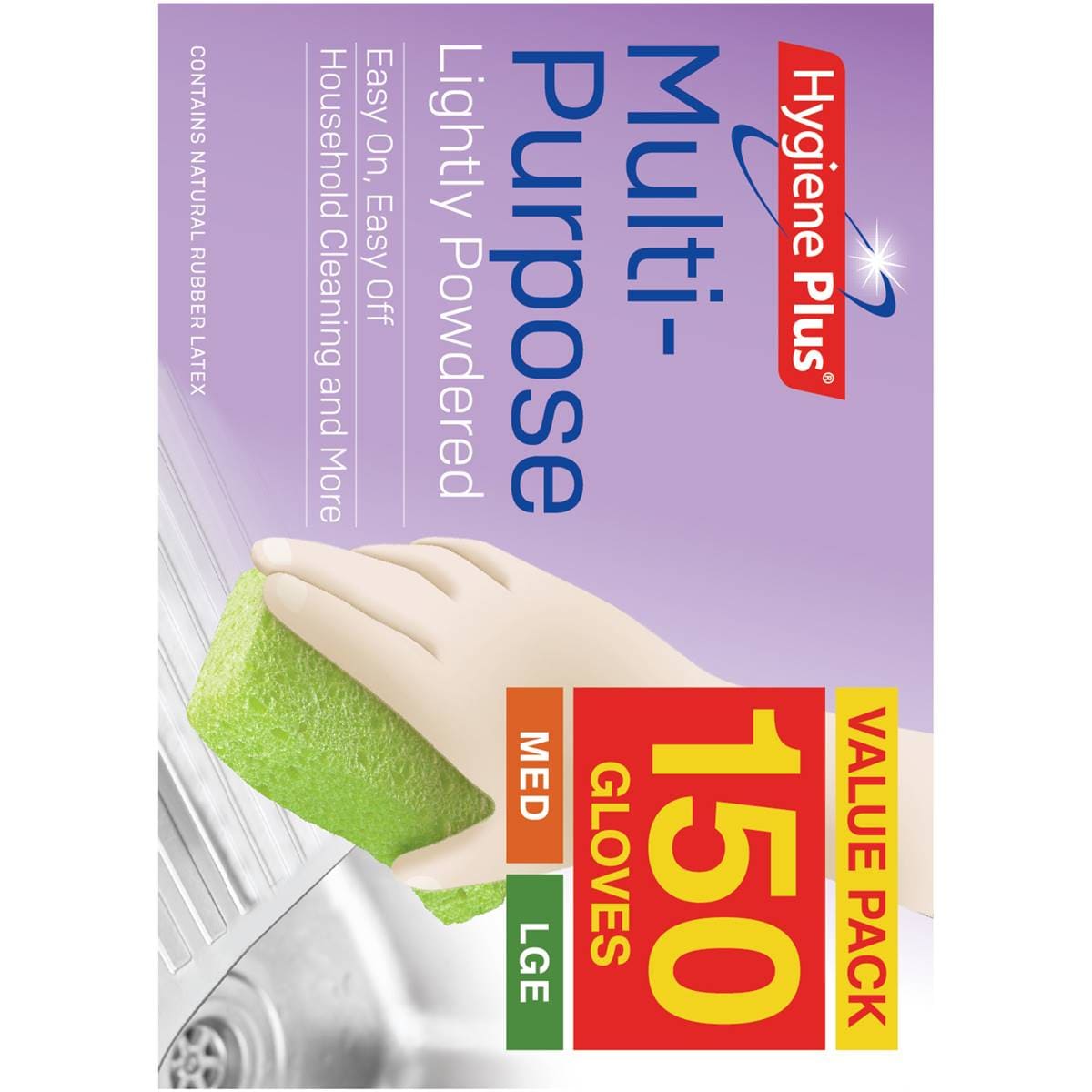 Hygiene Plus Multi Purpose Lightly Powdered Medium Large Gloves 150 ...