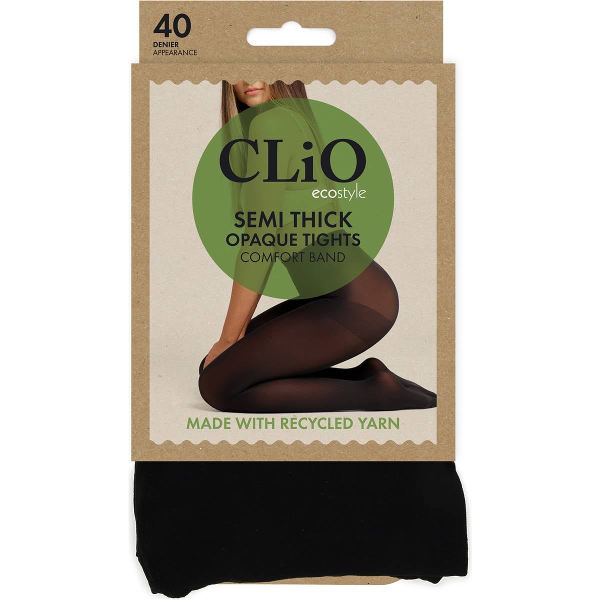 Clio Eco Opaque Tights 40d Black S/m Each | Woolworths