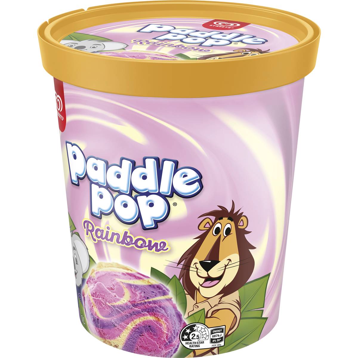 Paddle Pop Streets Rainbow Ice Cream Tub 1l | Woolworths
