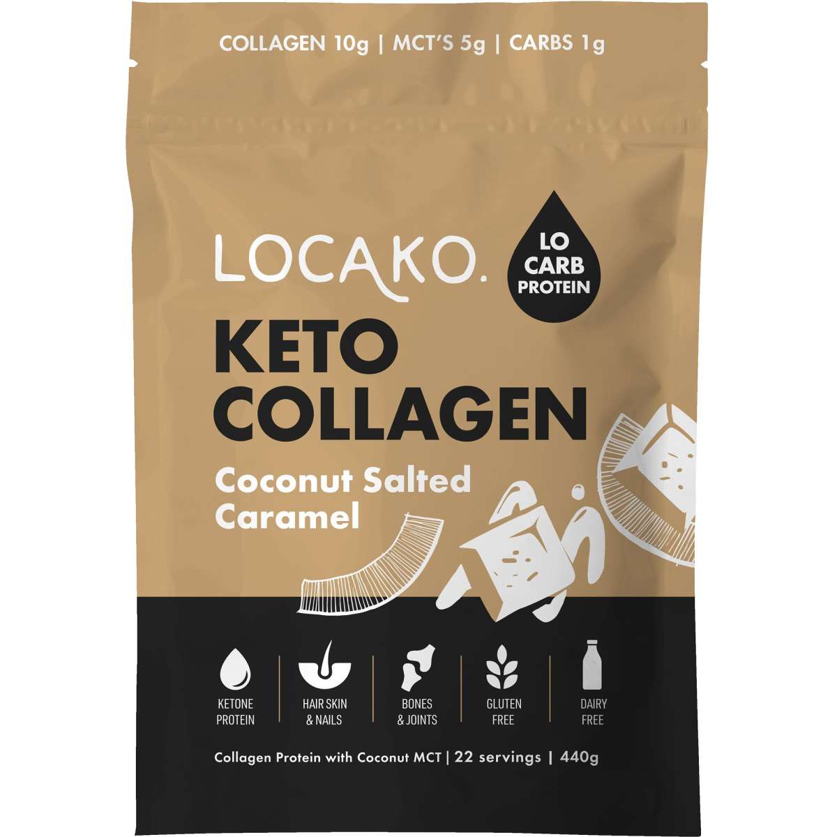 Locako Keto Collagen Coconut Salted Caramel | Woolworths