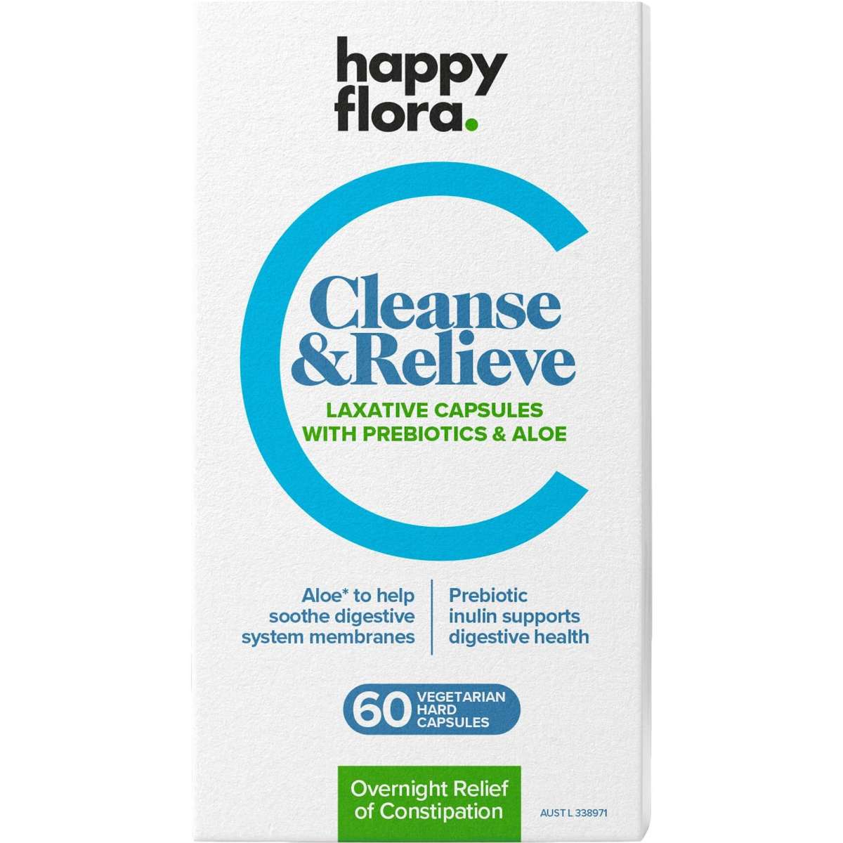 Happy Flora Cleanse & Relieve Laxative Capsules With Prebiotics & Aloe ...