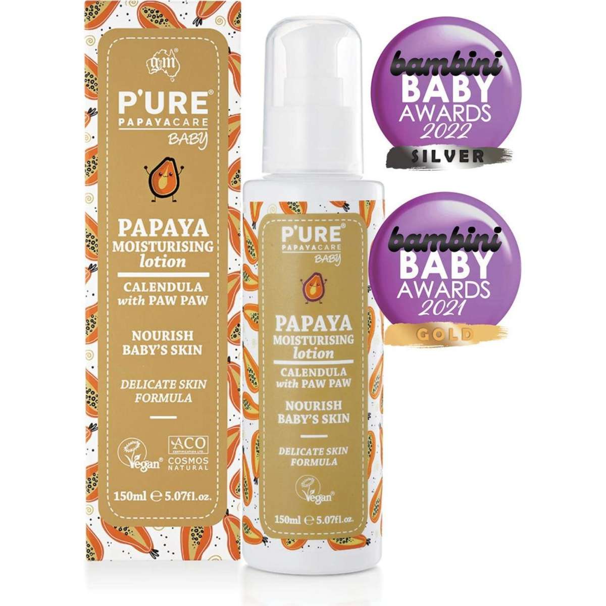 P'ure Papayacare Papaya Baby Moisturising Lotion 150ml | Woolworths