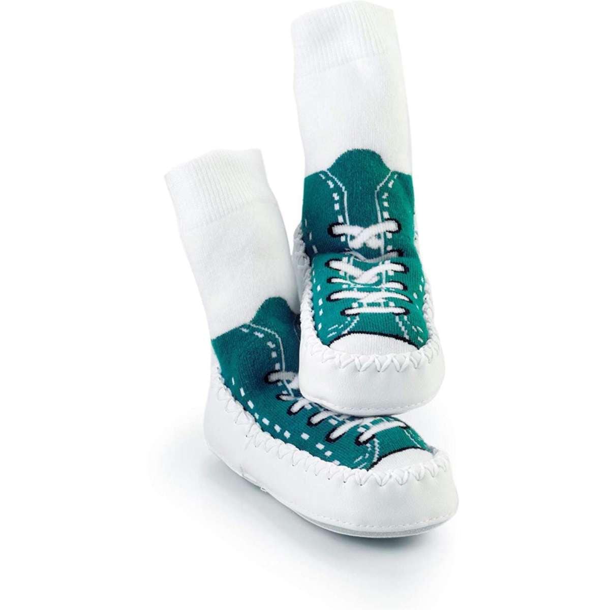 Sock Ons Mocc Ons Kids Sneaker Socks (Turquoise) - 6 - 12 Months ...