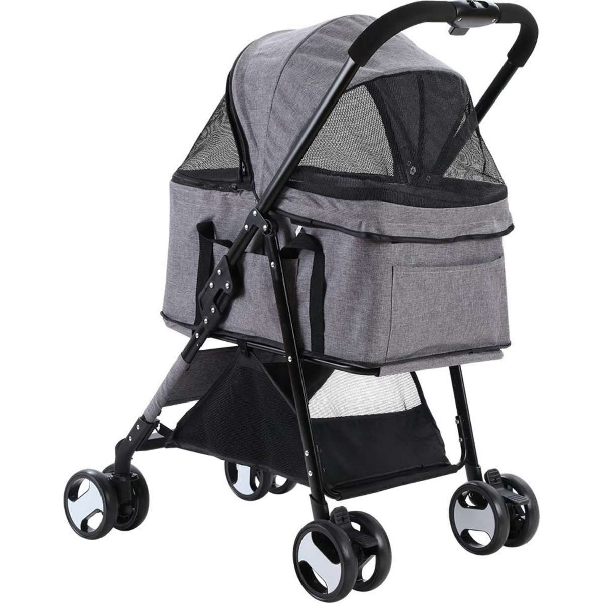 i.Pet Pet Stroller Dog Cat Cage Carrier Travel Pushchair Foldable 3 IN ...