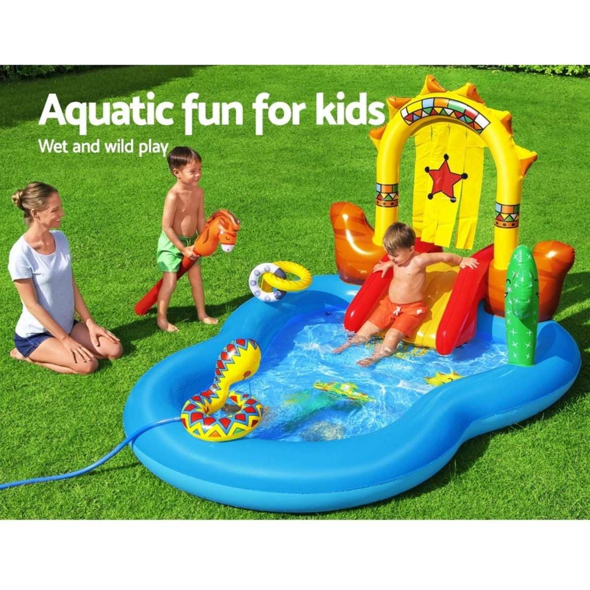 Bestway Swimming Pool Above Ground Inflatable Kids Play Wild West Pools ...