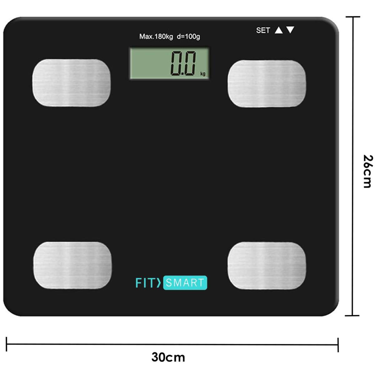 FitSmart Electronic Floor Body Scale Digital LCD||Black | Woolworths
