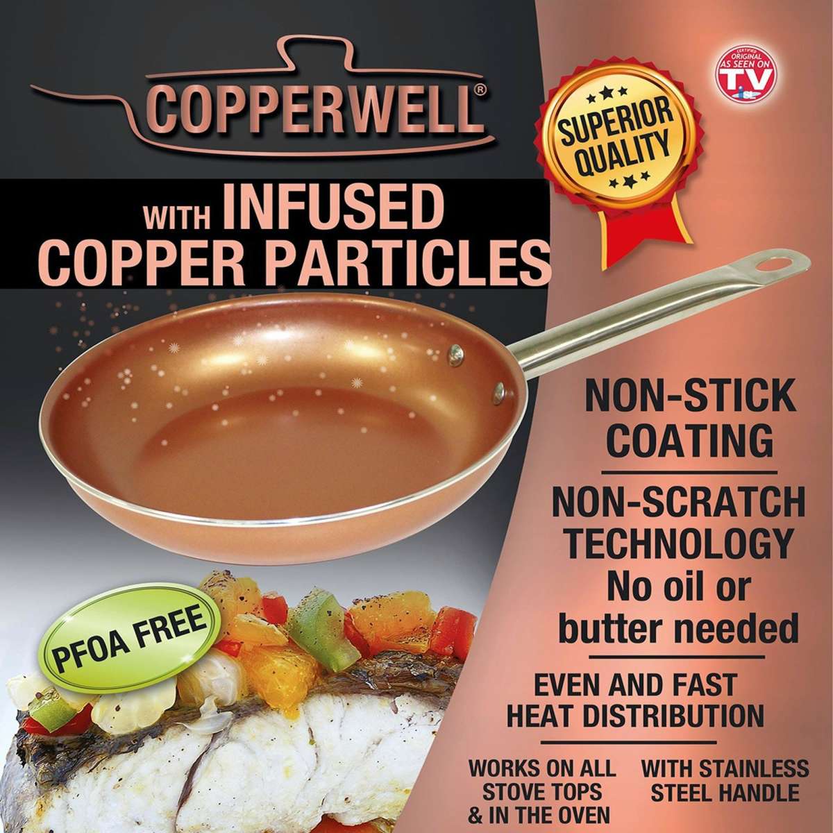 Copperwell 28cm Pan Kitchen Non Stick Cookware Frypan | Woolworths