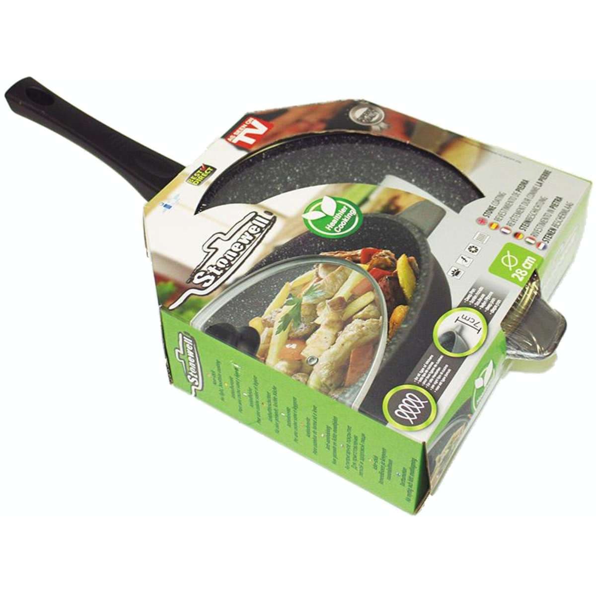 Stonewell Deep Pan 28cm With Lid Non Stick Cookware Kitchen | Woolworths