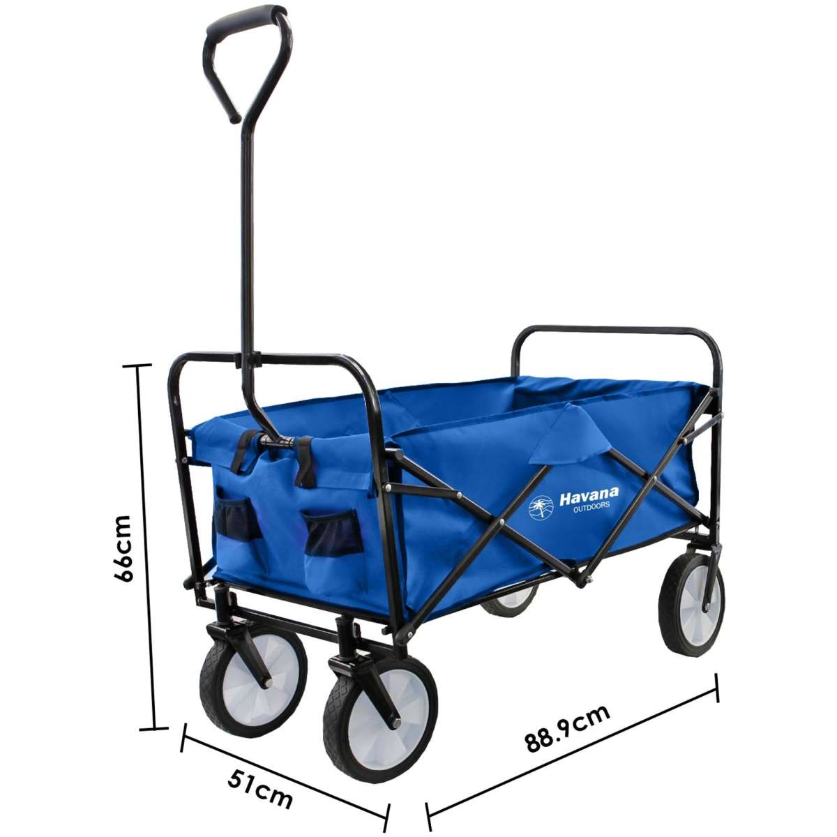 Havana Outdoors Collapsible Beach Trolley Garden Cart Foldable Picnic ...