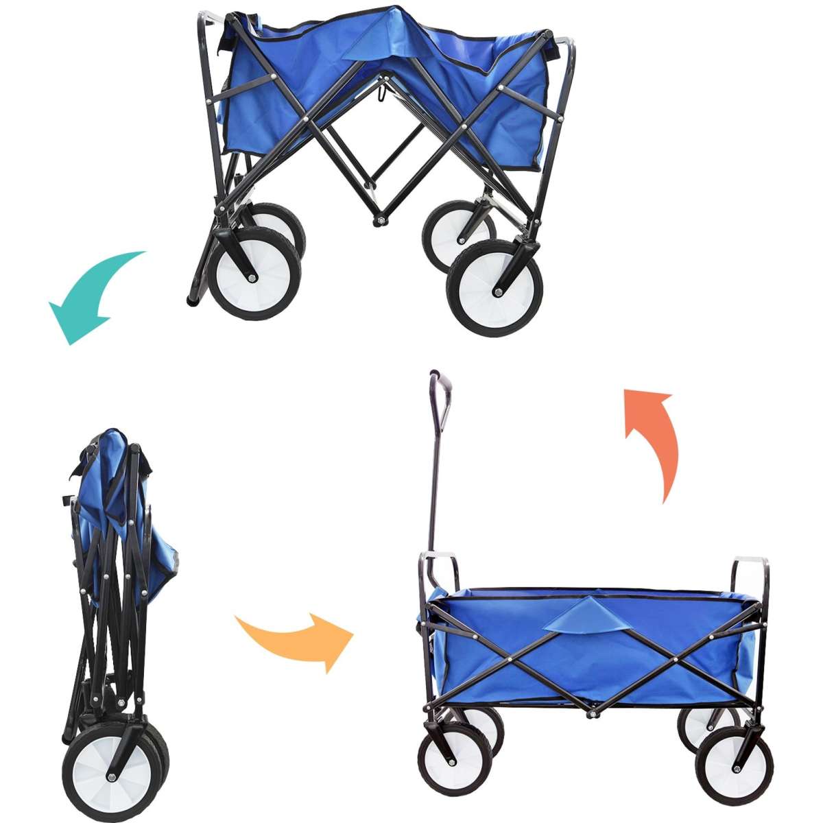 Havana Outdoors Collapsible Beach Trolley Garden Cart Foldable Picnic ...