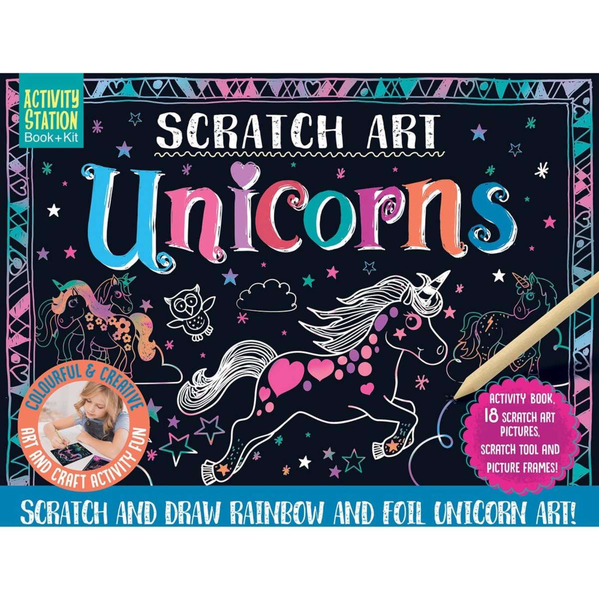 Scratch Art Unicorns Book & Kit by Top That | Woolworths