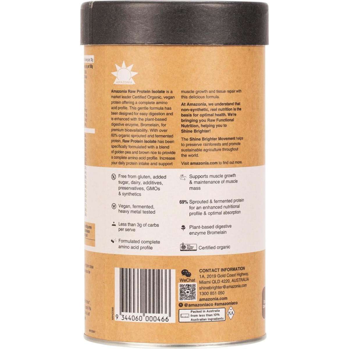 Amazonia Raw Protein Isolate Choc Coconut 500g