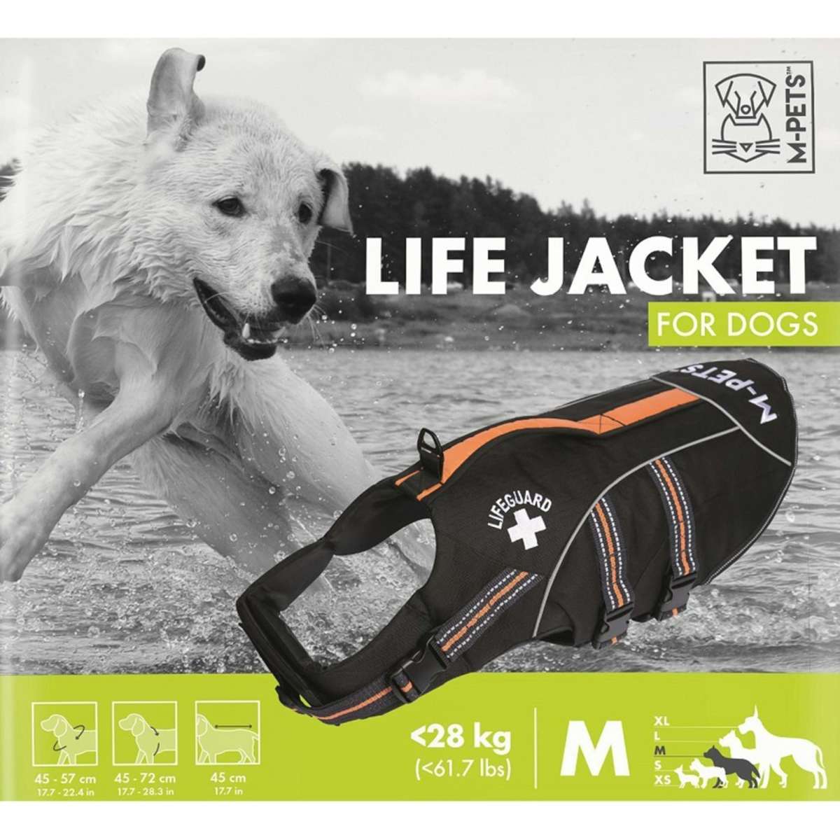 M-Pets Medium Life Jacket For Dogs Up To 28kg 45cm | Woolworths