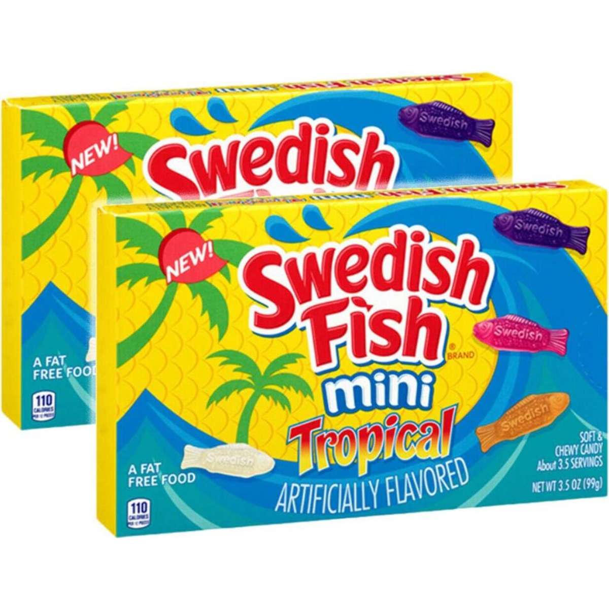 Swedish Fish Mini Tropical Candy Theatre Box 99g 2PK | Woolworths