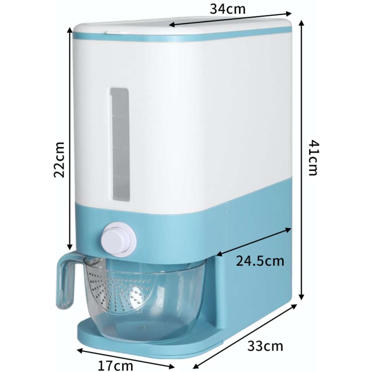 Toque Cereal Dispenser Auto Grain Storage Box Food Flour Container 12L ...