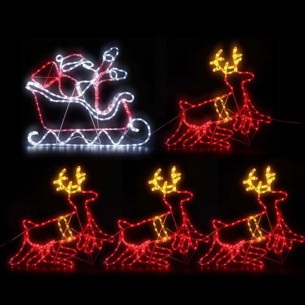 Jingle Jollys Christmas Lights Reindeer Sleigh 806 LED Decorations ... Jingle Jollys Christmas Lights Reindeer Sleigh 806 LED Decorations ...