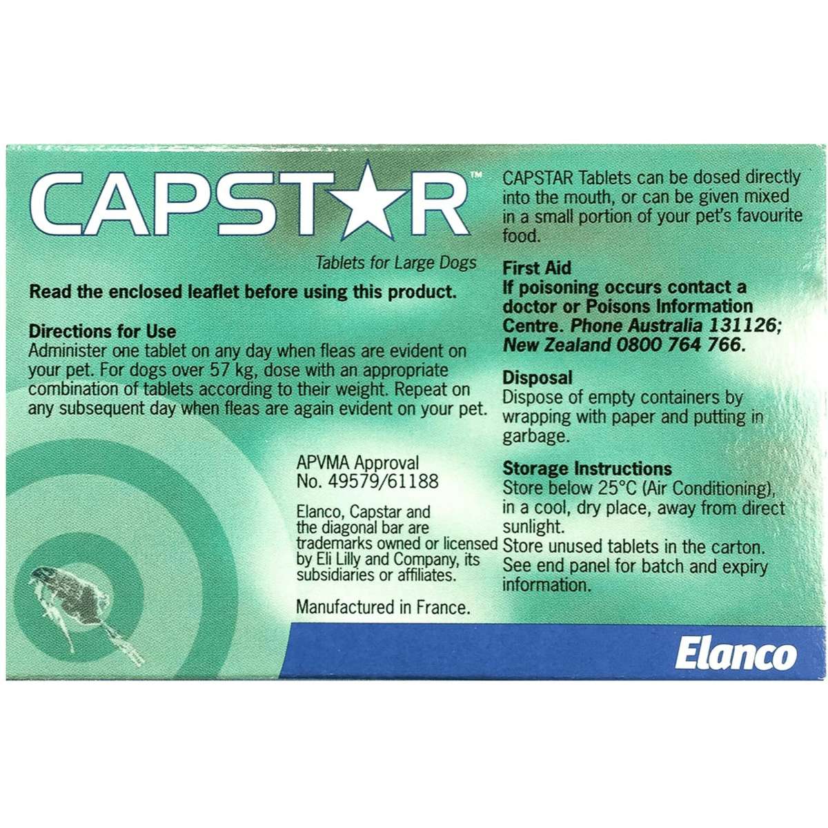 Capstar for Medium and Large Dogs over 11kg (Green) 6pk | Woolworths