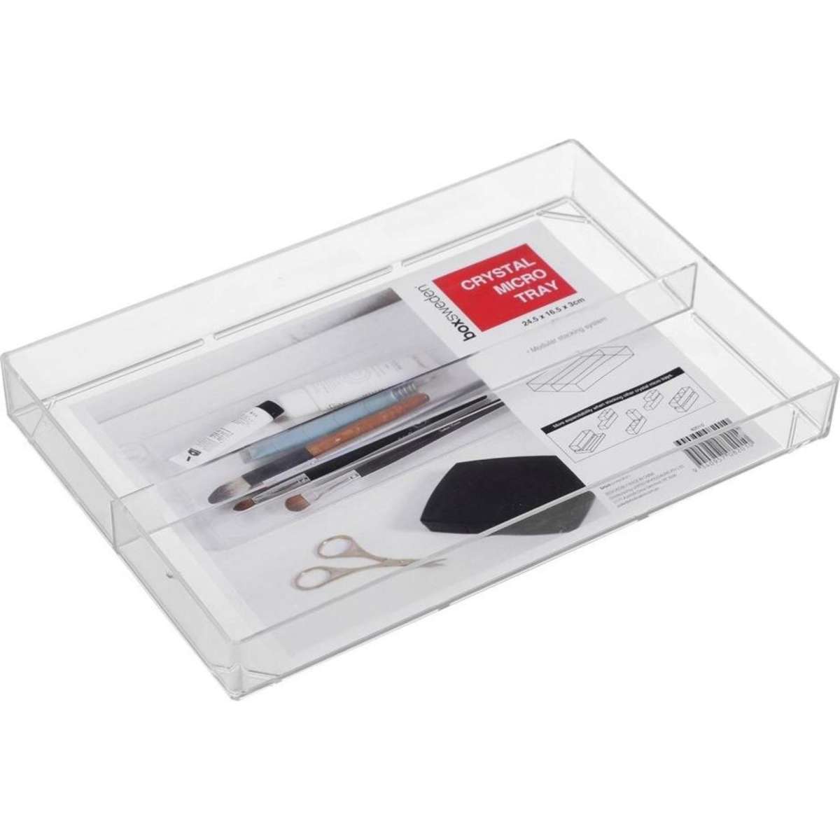 Box Sweden Crystal Micro Tray 2 Section 24.5X16.5X3cm | Woolworths