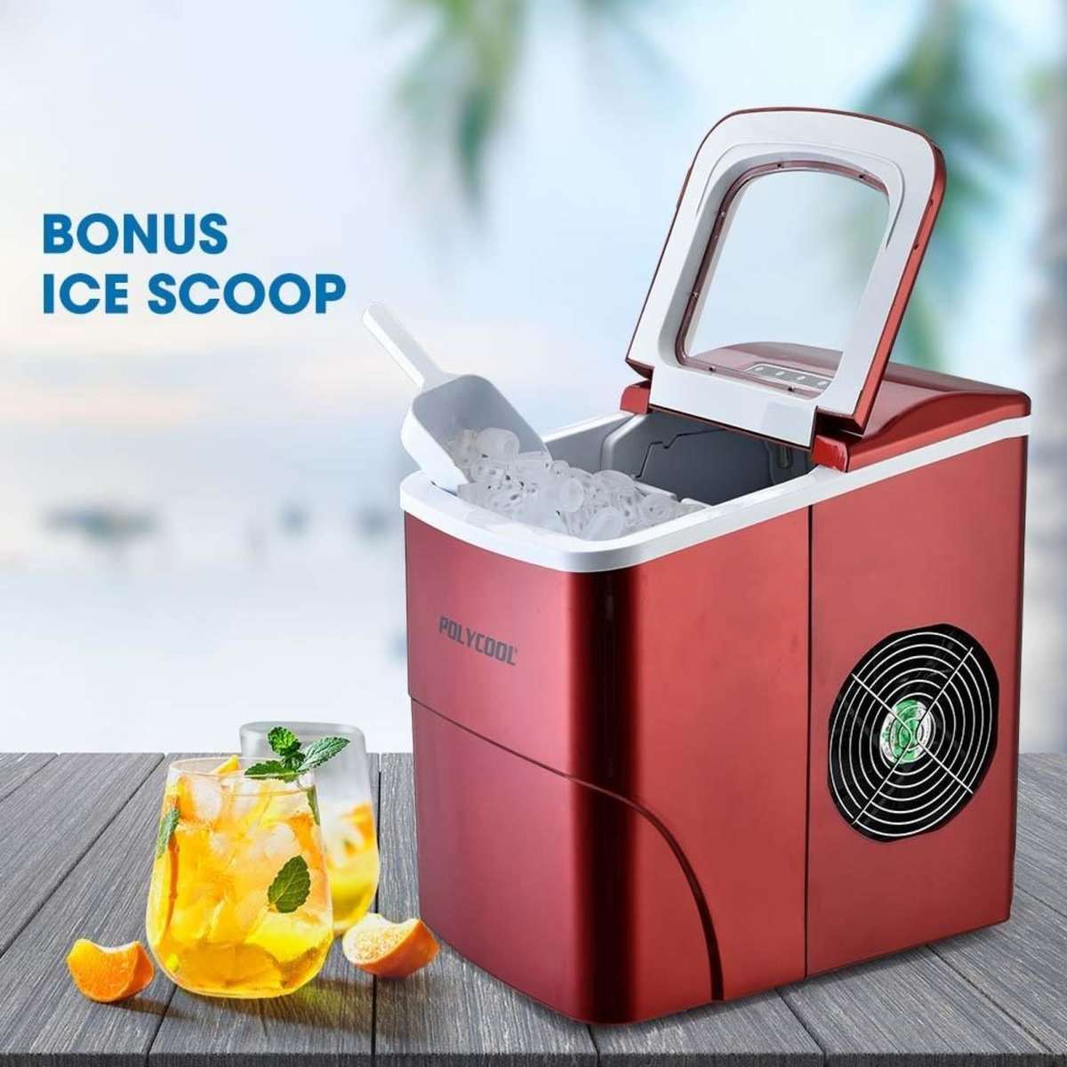Polycool 2l Portable Ice Cube Maker Machine Automatic With Control