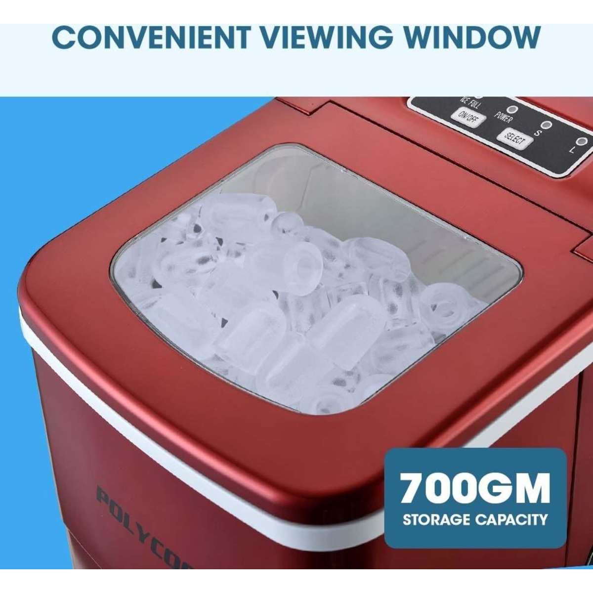 Polycool 2l Portable Ice Cube Maker Machine Automatic With Control