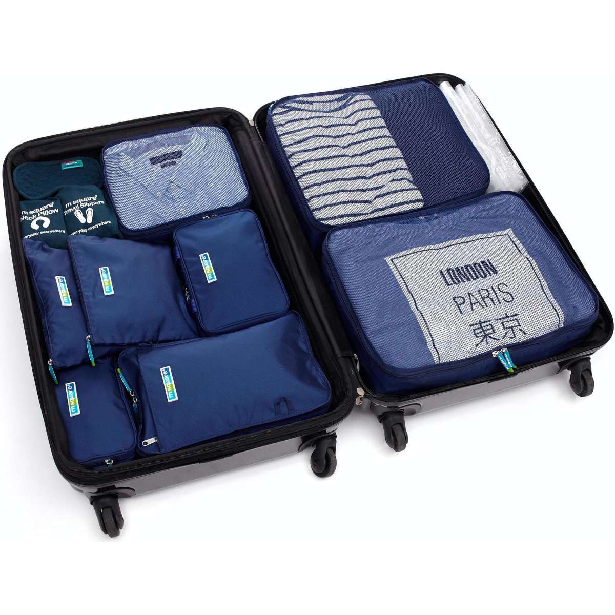 M Square Travel Luggage Packing Organizer 8 Pcs Set Storage Bags ...