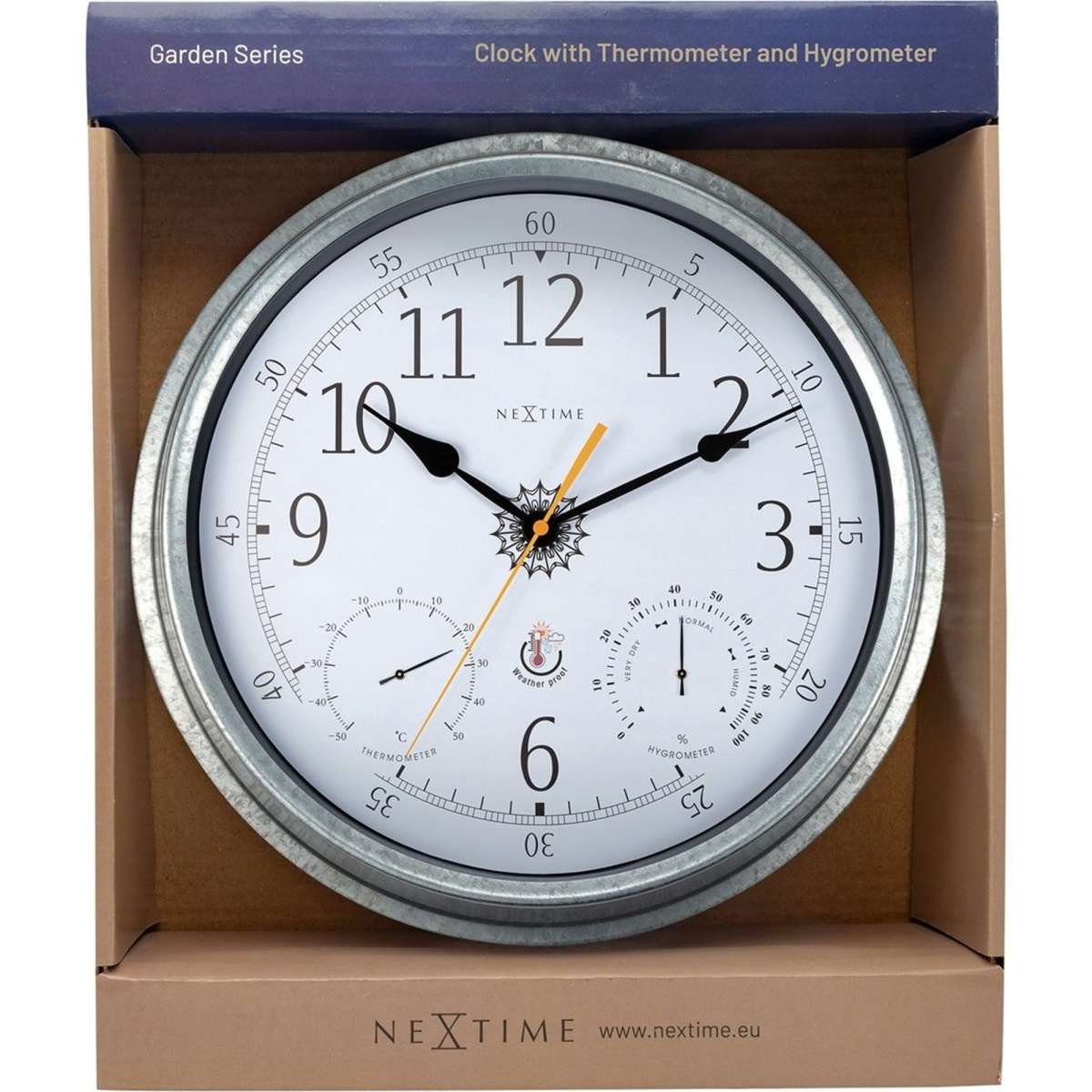 Nextime Tulip Outdoor Galvanised Metal Wall Clock 40.5cm | Woolworths