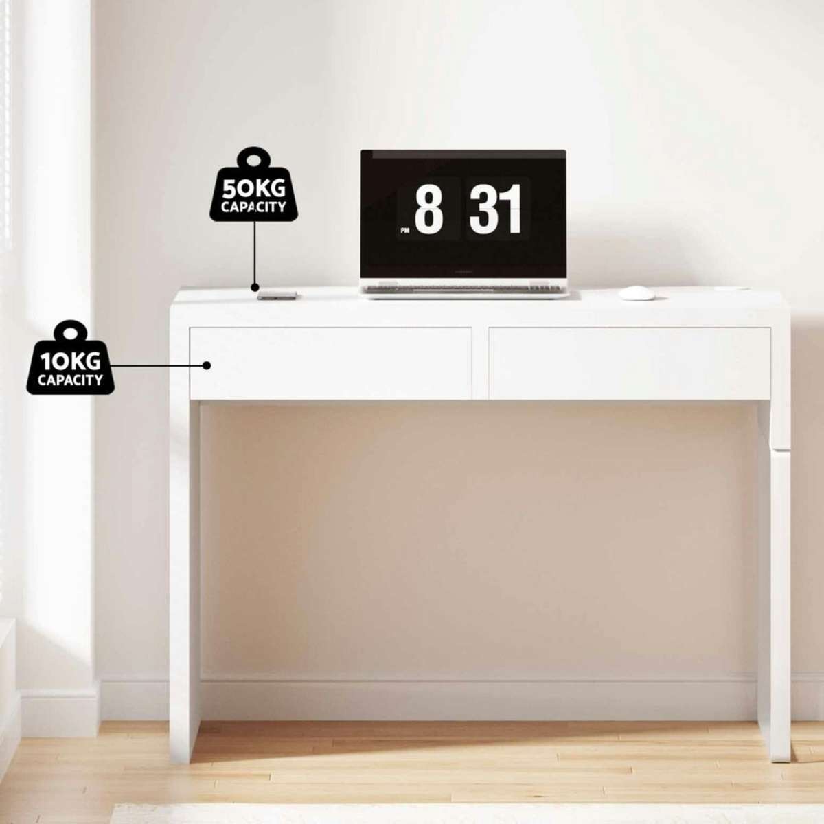 Artiss Computer Desk Drawer White | Woolworths