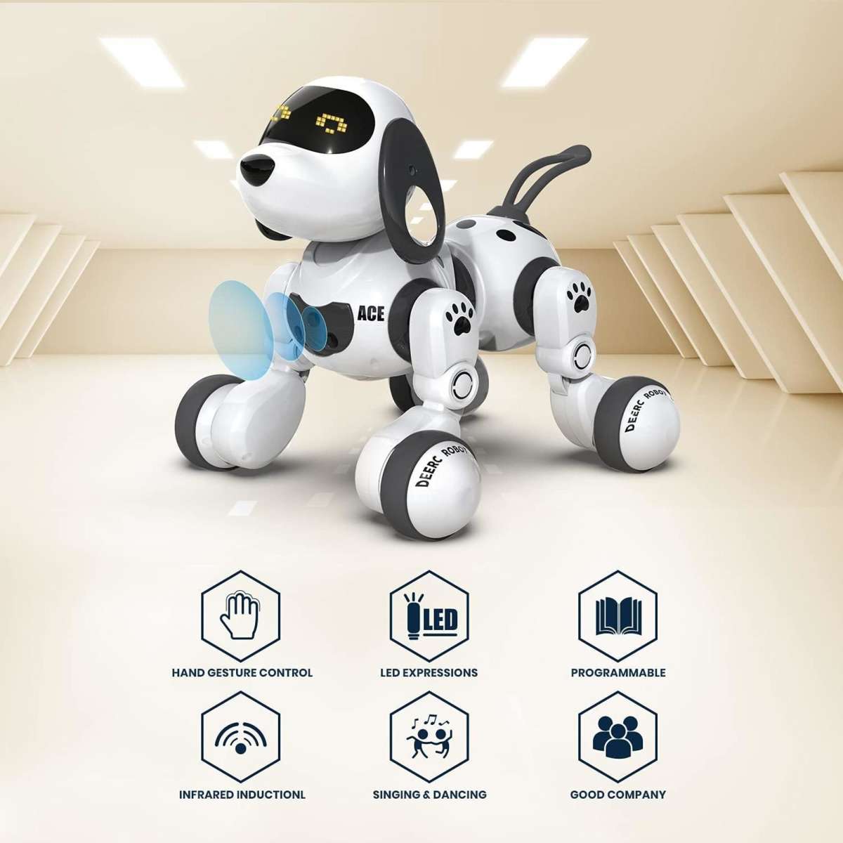 Deerc Remote Control Dog Robot Toys for Kids Programmable Smart RC Toy ... Deerc Remote Control Dog Robot Toys for Kids Programmable Smart RC Toy ...