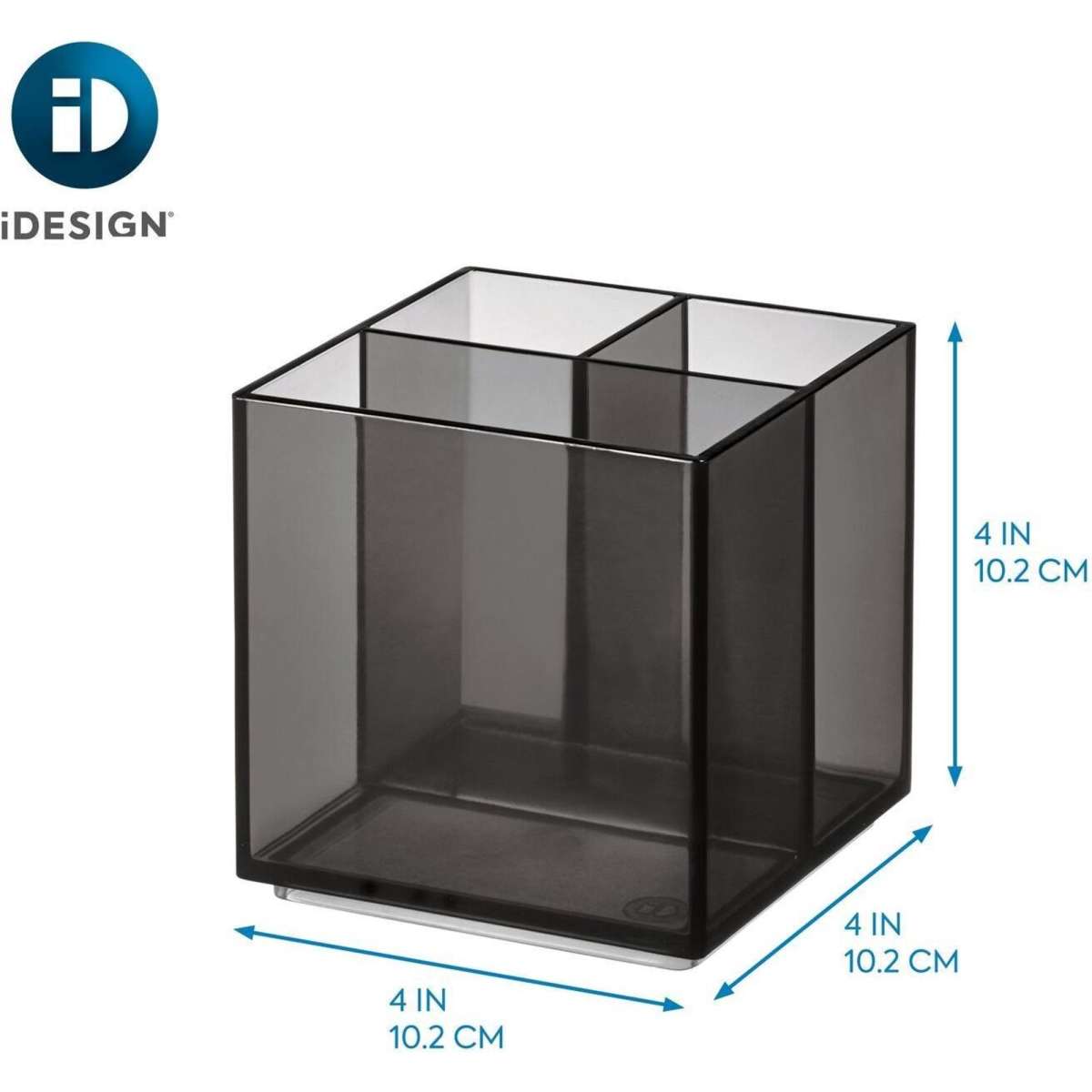 iDesign Cosmetic Cube Makeup Organiser - Smoke/Matte Black 10.79cm ...