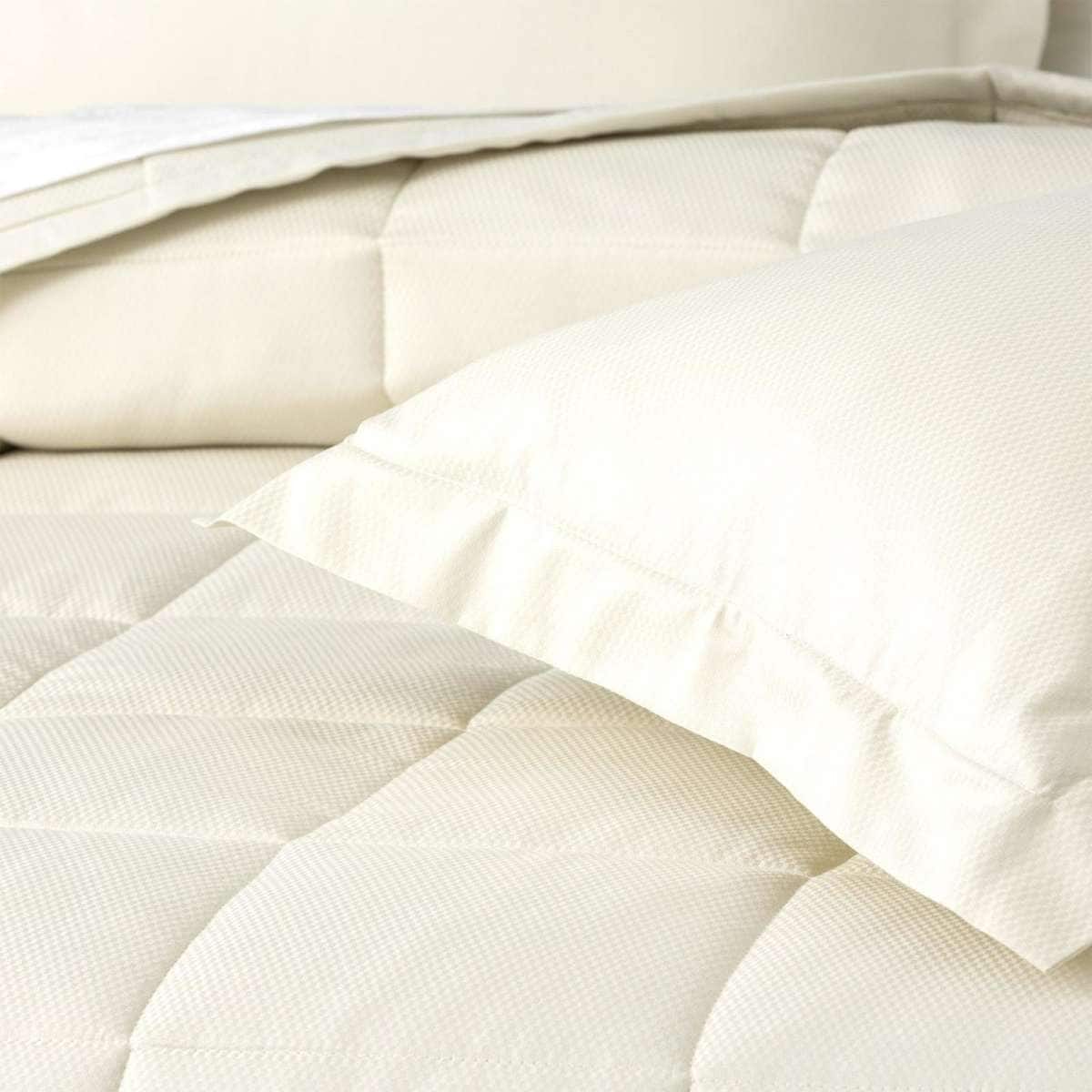 D'Decor Home Checks Cotton Jacquard Comforter Set King Bed Ivory 500TC ...