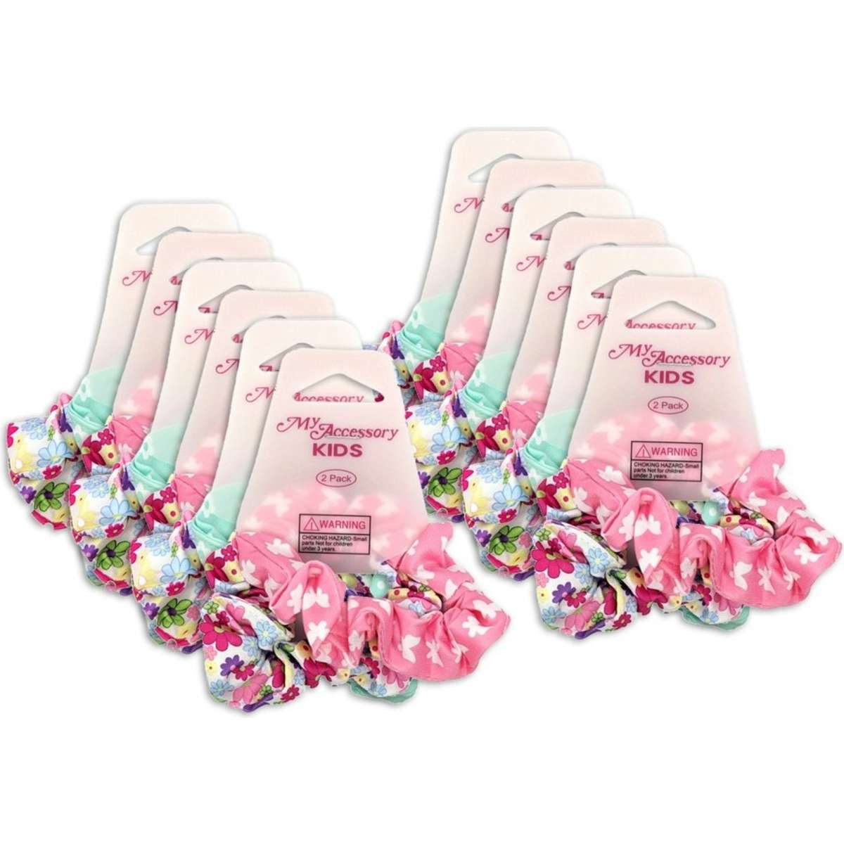 My Accessory Kids Scrunchie Patterns Mini Assorted 12x 2pc 8cm | Woolworths