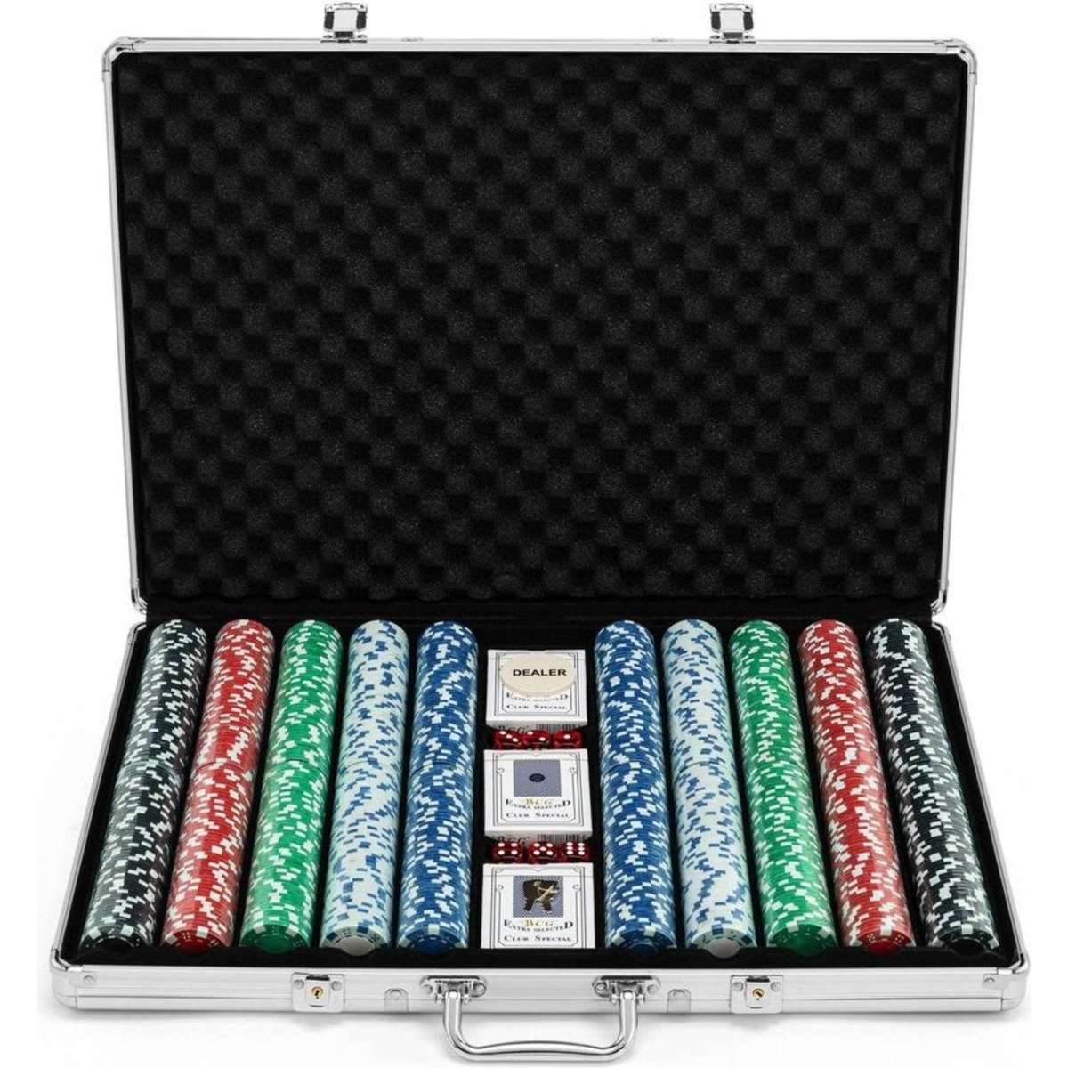 Monte Carlo Poker Chips 500 Ct Coin Inlay 15 Gram Poker Chip Set W/ Hi ...